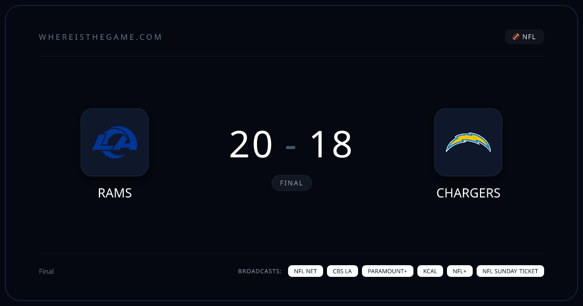 Rams vs Chargers Live Stream & TV Schedule (2026-08-27)