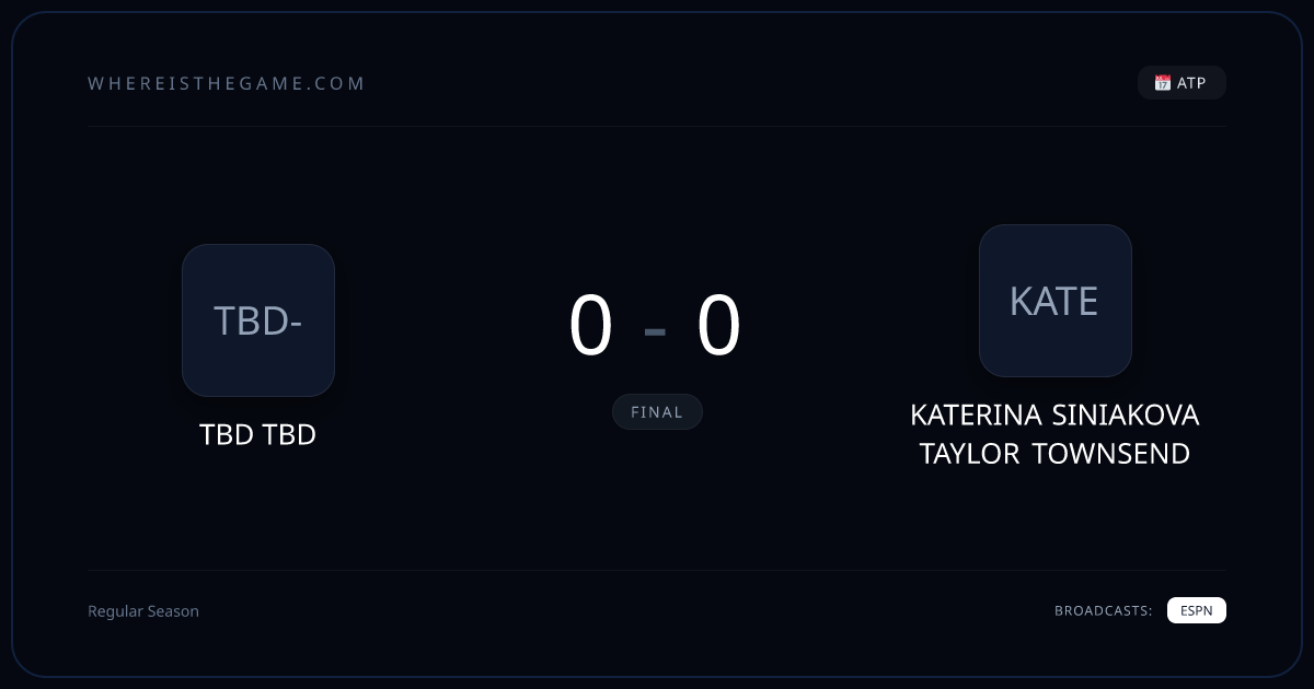 Tbd Tbd Vs Katerina Siniakova Taylor Townsend Live Stream And Tv Schedule