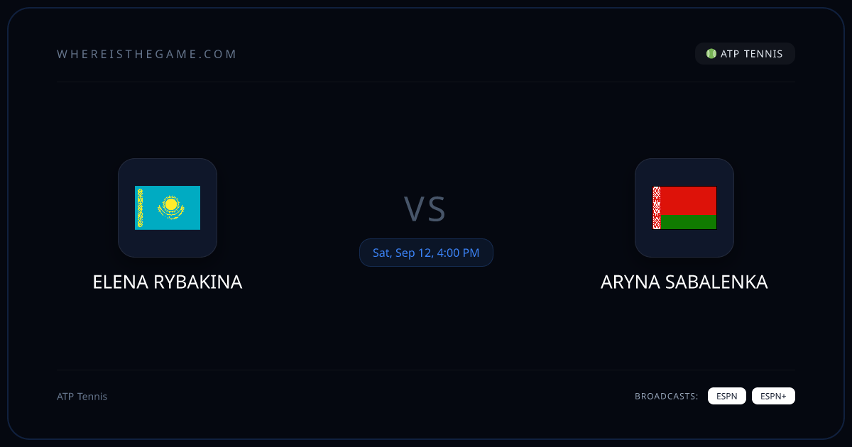 Elena Rybakina Vs Aryna Sabalenka Live Stream And Tv Schedule 2026 09 12